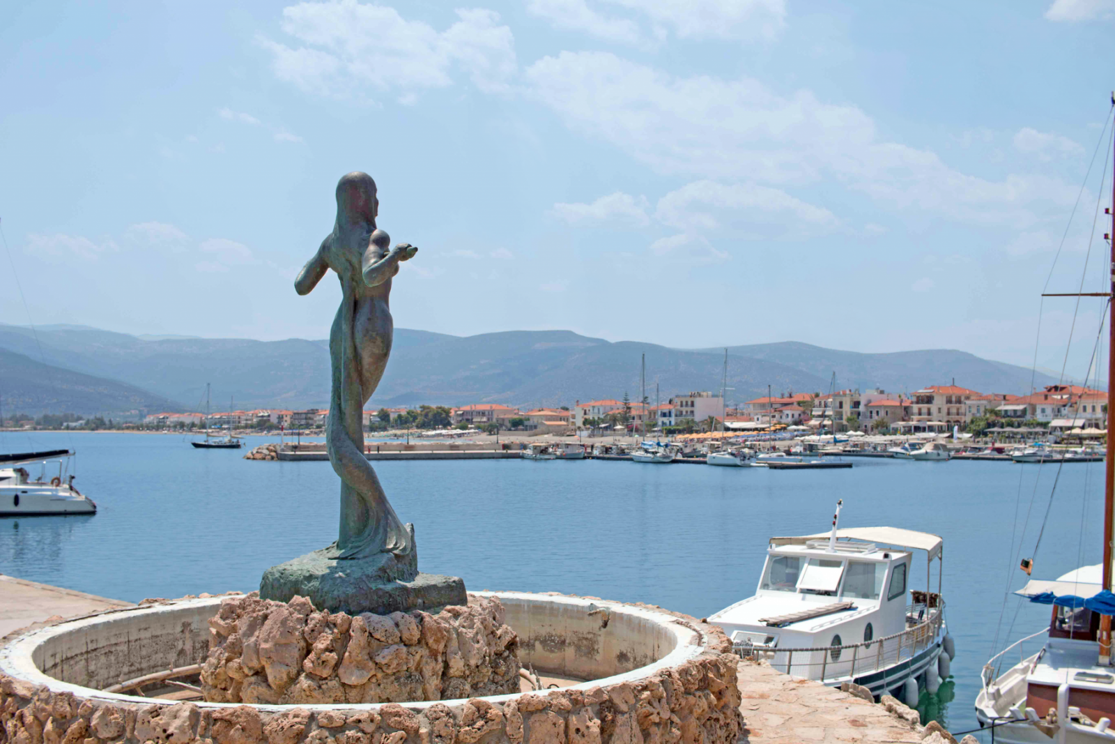 Mermaid Statue at Astros Beach, Greece